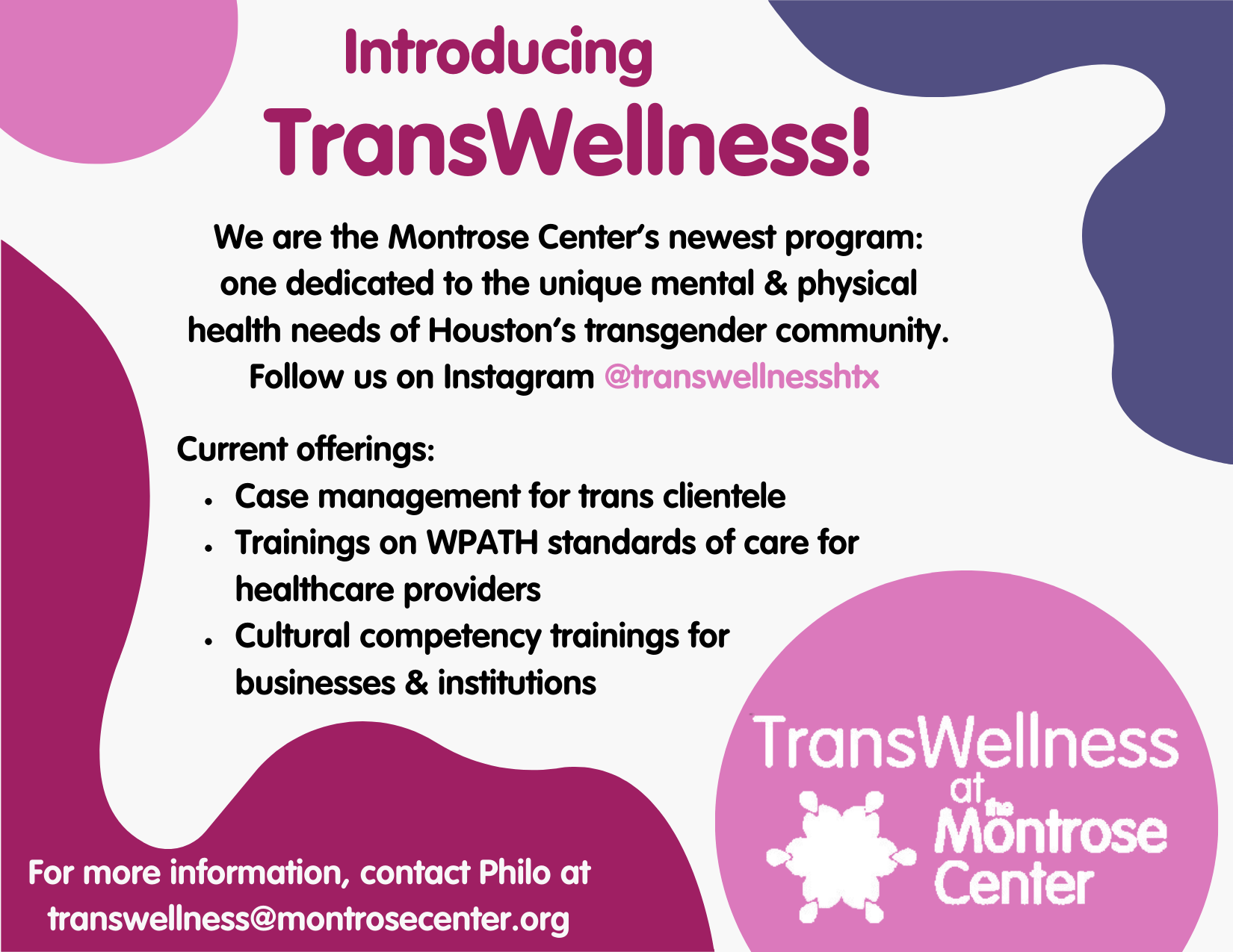 the Montrose Center Introduces New TransWellness Program – the Montrose ...